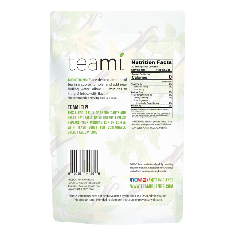 Teami Boost Tea Blend, Matcha & Mint Blend to Increase Natural Energy*