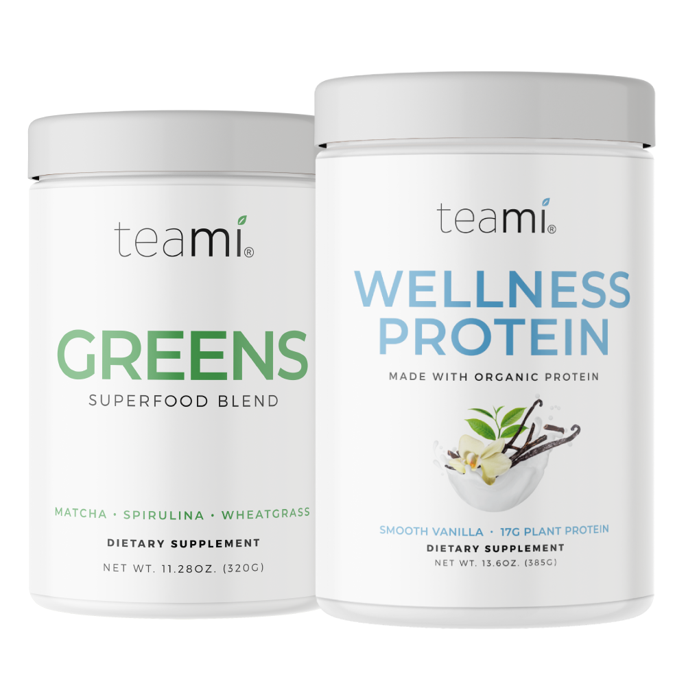 Teami Wellness Essentials Duo, Plant-Based Protein Powder - Teami